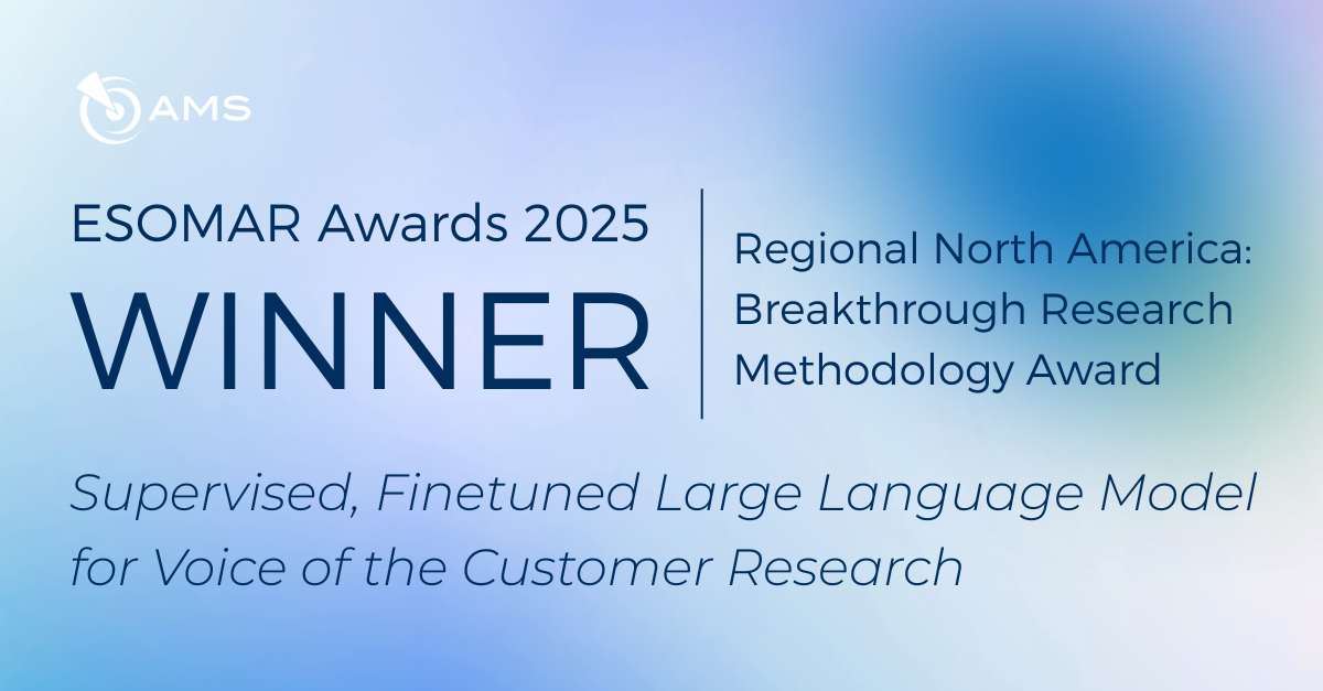 AMS Wins Esomar Award for Breakthrough Research Methodology